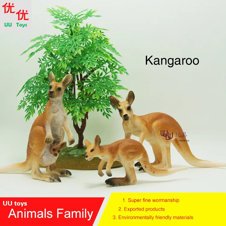 Hot toys: 3 Kangaroo family pack Simulation model Animals kids toys ...