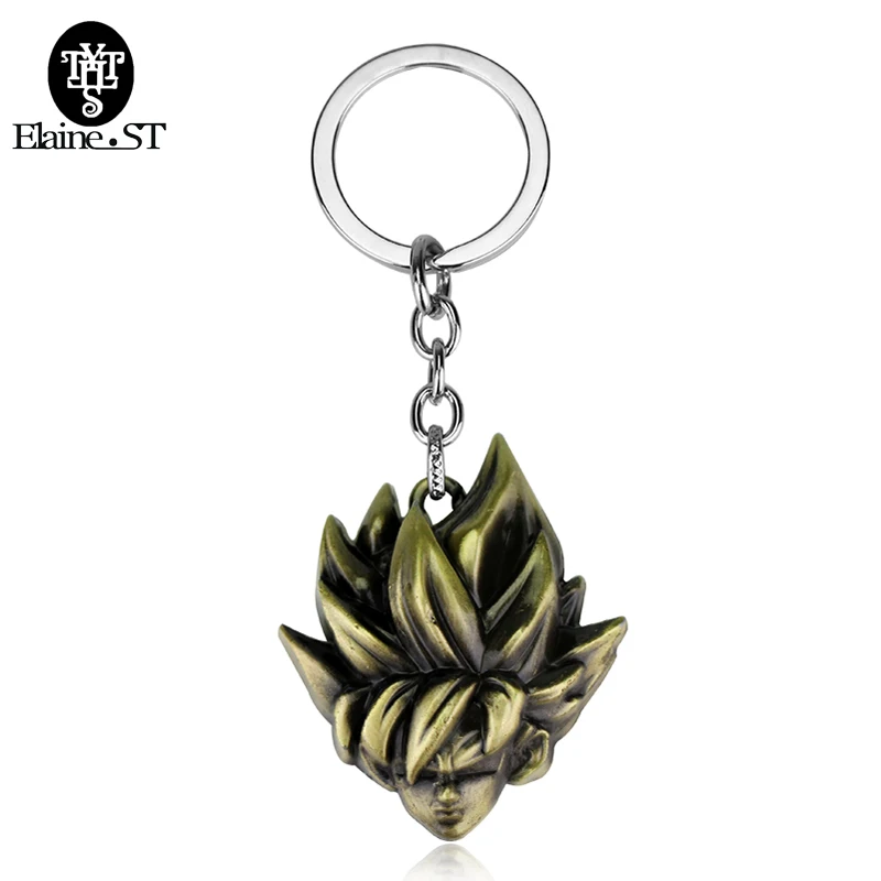 Anime Series Metal Keychain Dragon Ball Z Son Goku Saiyan 3D Head Key ...