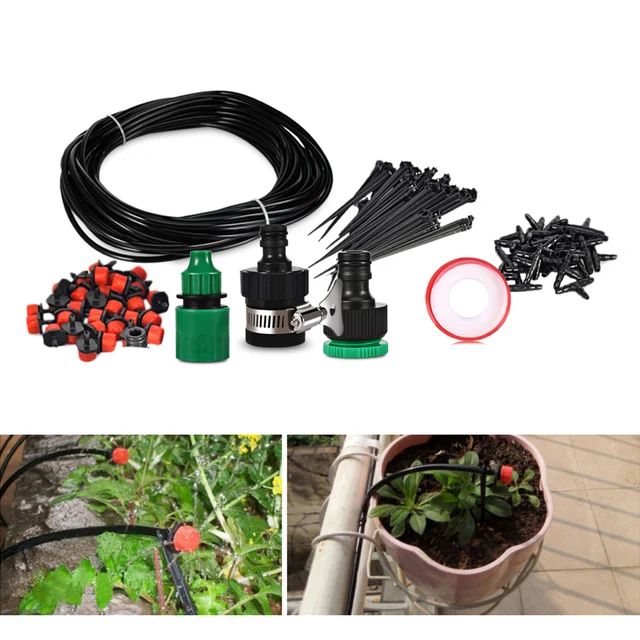 Aliexpress.com : Buy 18M DIY Micro Spray Drip Irrigation System Plant ...