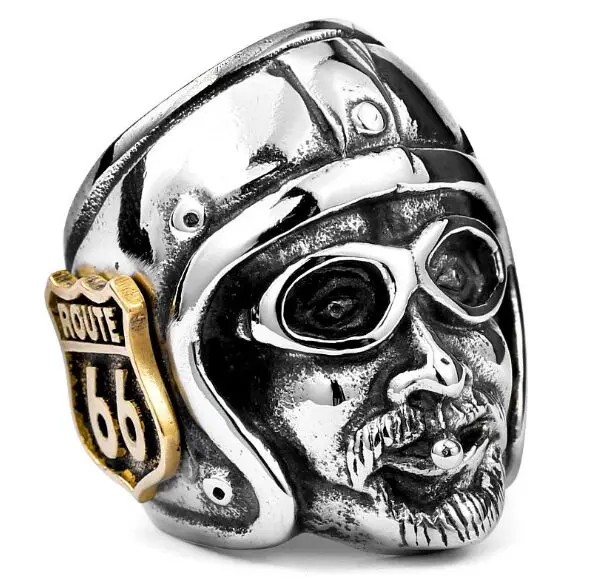 1pc Mens Boys Locomotive 66th Road Knight Riders Ring 316l Stainless ...