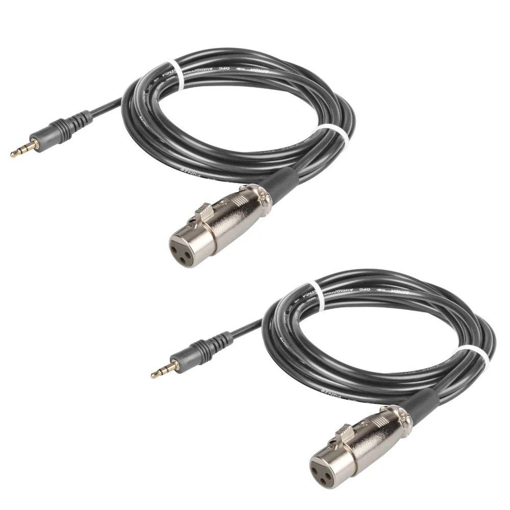TSSS 2 Pack DMX Cable 3.5mm TRS to 3 pin XLR Female Audio Cable for ...