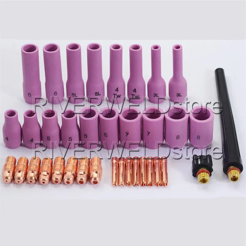 36 Pcs Tig Kit Alumina Nozzles Shield Cup Collet Bodies Back Cap ...