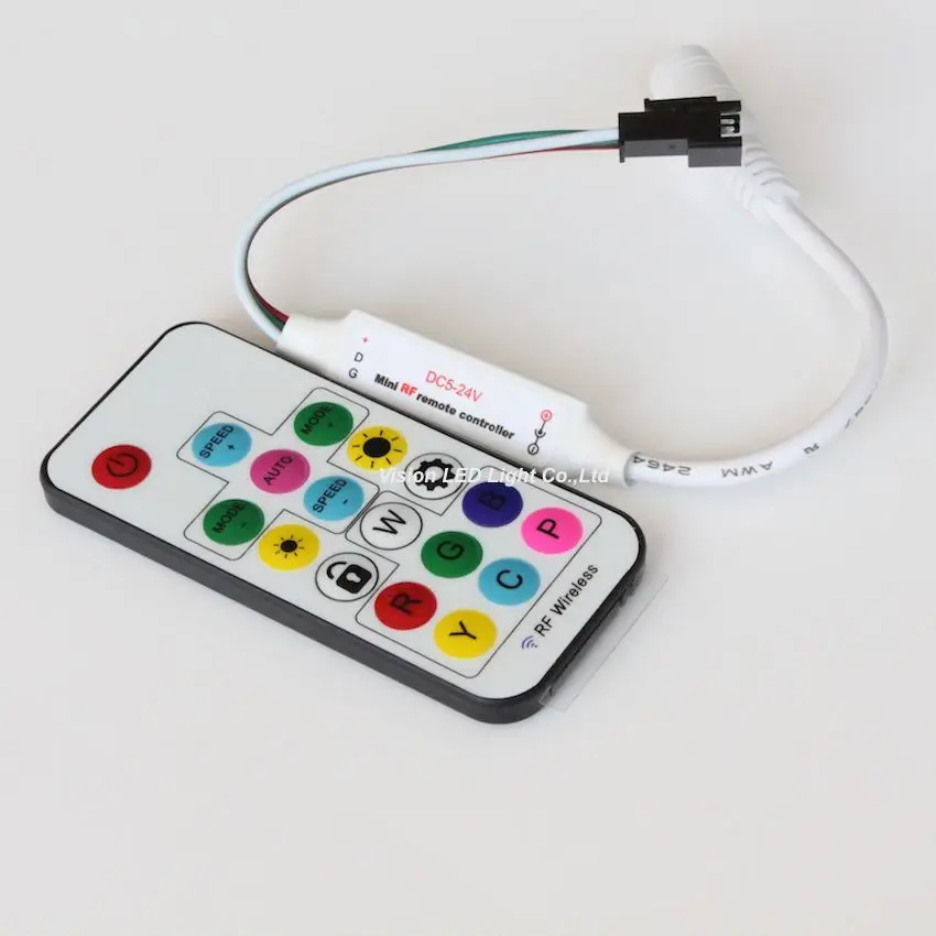 10 Sets a lot, 17key, DC5 24V, 12V RGB wireless remote mini RF LED ...