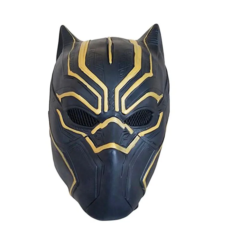 2018 Movie Black Panther Gold Erik Killmonger Mask Avengers Latex ...