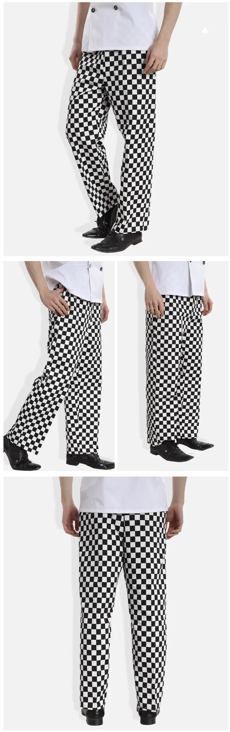 Free Shipping Fashion Cook Pants Hot Sale Work Wear Black And White ...