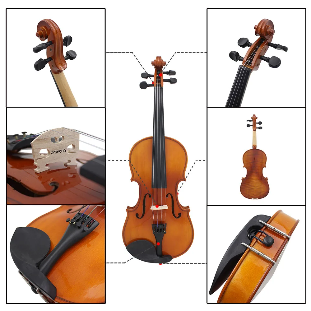 4/4 Full Size Natural Acoustic Solid Wood Spruce Flame Maple Veneer ...