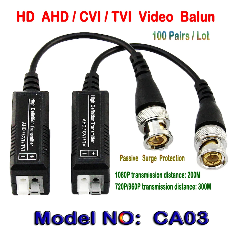 100Pairs HD CVI/TVI/AHD Passive Single Channel Video Balun HD CCTV Via ... 100Pairs HD CVI/TVI/AHD Passive Single Channel Video Balun HD CCTV Via ...