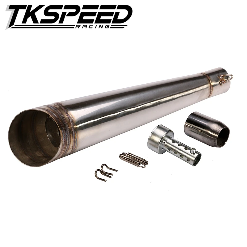 TKSPEED 48.8MM Modified motorcycle exhaust pipe stainless steel fried ...