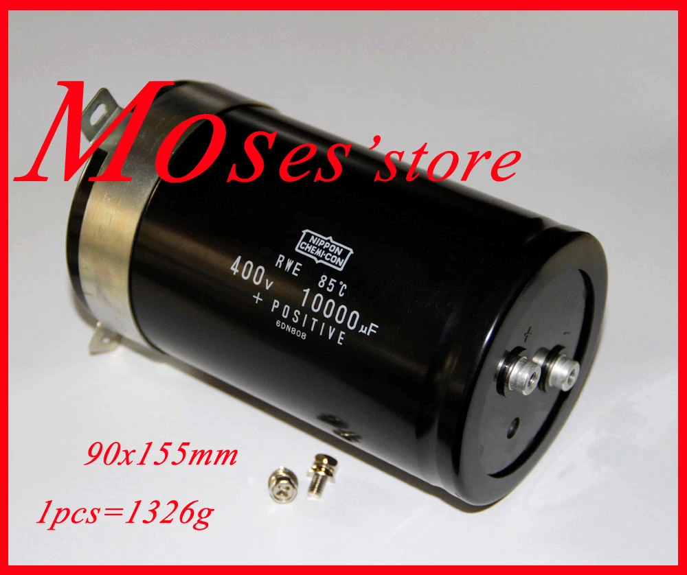 400 볼트 10000 미크로포맷 원래 NIPPON CHEMI CON 전해 콘덴서 레이디 얼 90x155 미리메터 (1 개 ...