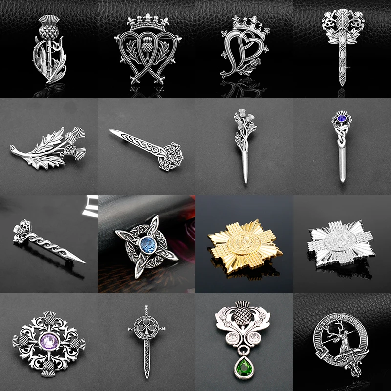 Outlander Jewelry Brooch Scotland Thistle Sword Brooch Pins With ...