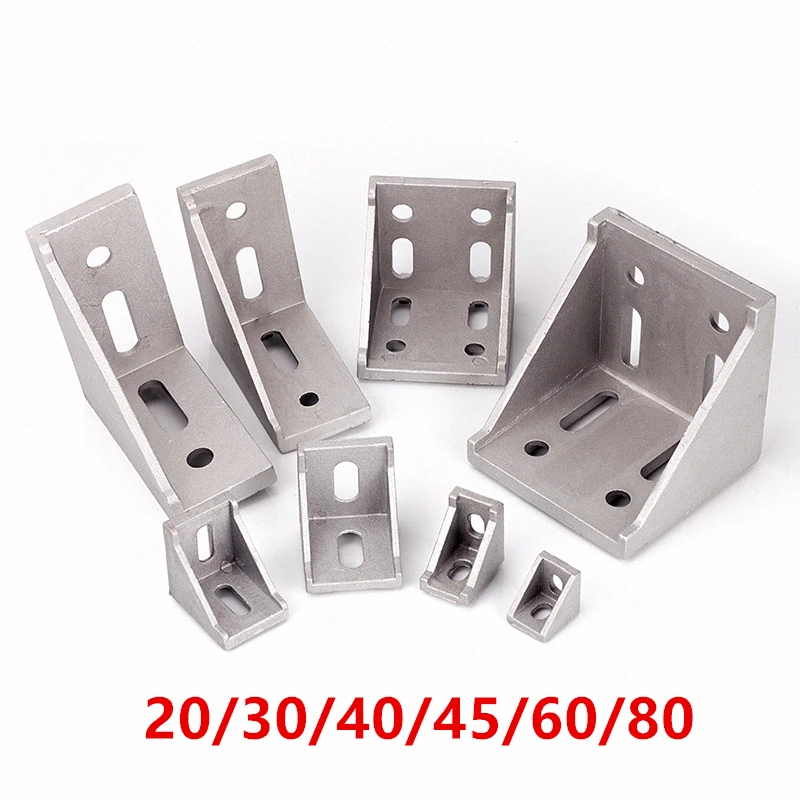 5/20pcs 2020 2028 3030 3060 4040 4080 6060 8080 Aluminum corner bracket ...