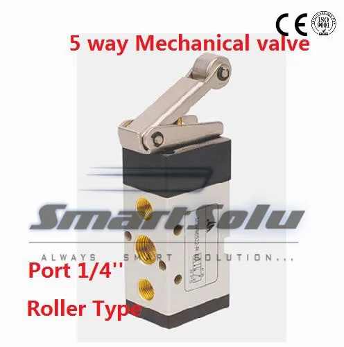 Free shipping 5 way air hand operated control valves 1/4 inch exhaust Manual Mechanical valve ...