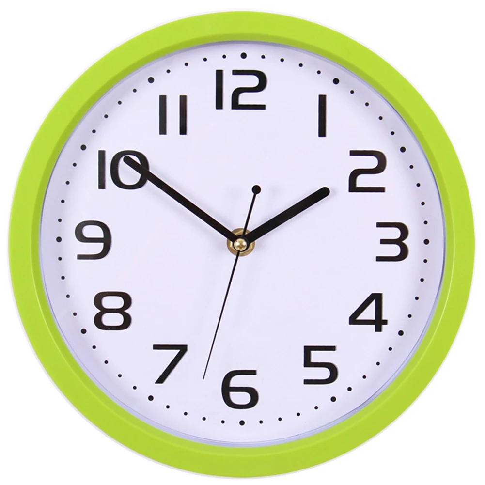 Fashion Circular Living Room Wall Clock Plastic Green Mirror Wall Watch ...