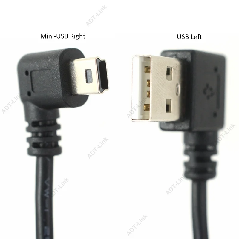 Mini USB Data Cable 10INCH 90 Degree USB Right Angle Nickel Plated ...