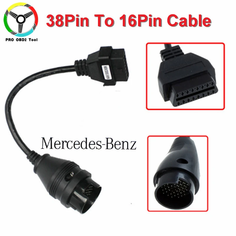 High Quality For Benz MB 38 Pin to 16 Pin Cable OBD2 OBD Diagnostic ...