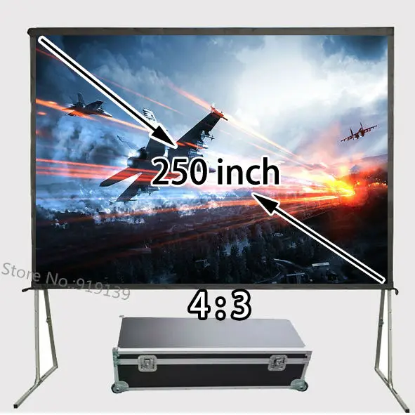 Worldwide Shipping Big Screen 250inch 4:3 Ratio Soon Open Tripod Stand ...