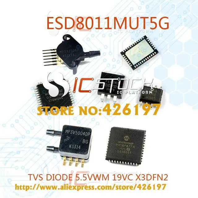 무료 배송 ESD8011MUT5G TVS 다이오드 5.5VWM 19VC X3DFN2 8011 ESD8011 30 개|diod ...