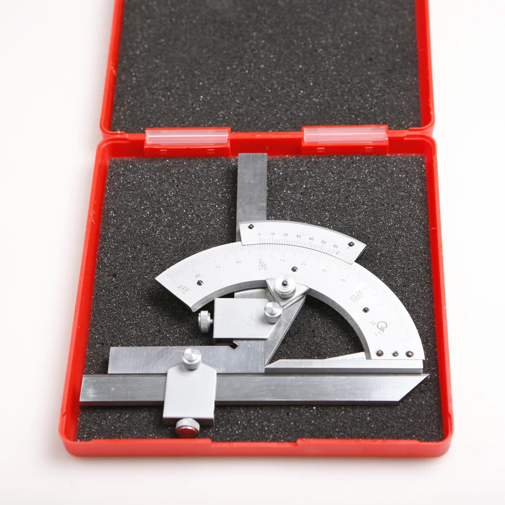 0 320 Universal Stainless Steel Bevel Protractor Angular Dial ruler ...
