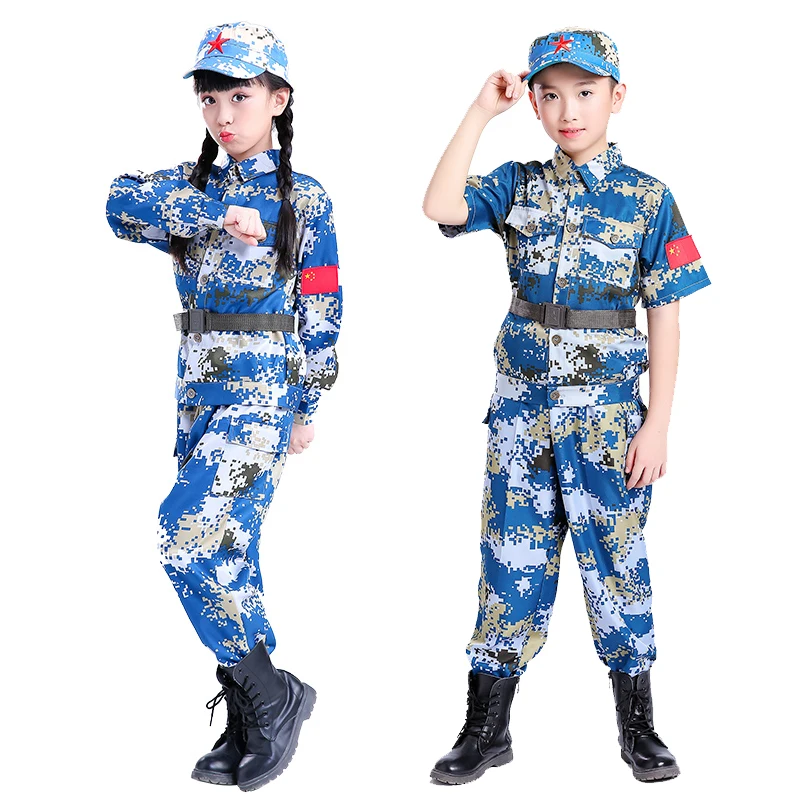 Kids Army Military Uniforms Boy Scout Tactical Costumes Children ...