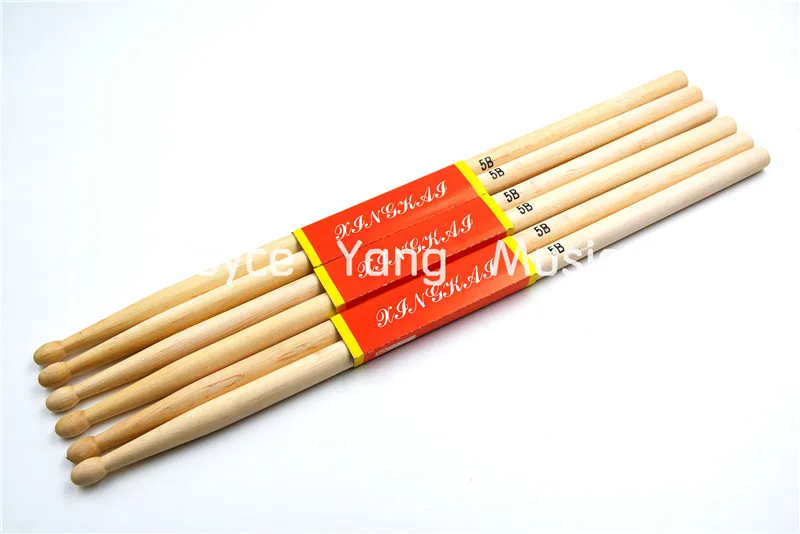 Niko 3 Pairs Of Maple Wood Round Tip Drum Sticks 5b Drumsticks Free ...