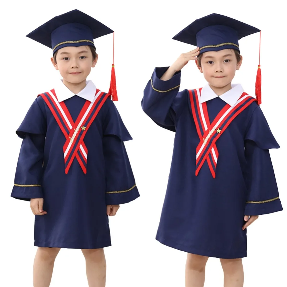 Unisex Full Set Primary School Graduation Gown Matching Cap Age 3 15 ...