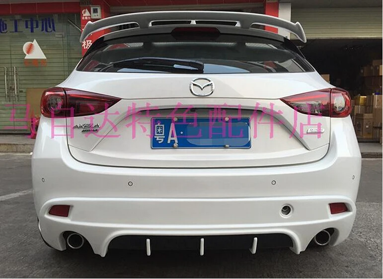 ABS Primer Rear Bumper Lip spoiler Diffuser Cover For Mazda 3 AXELA ...