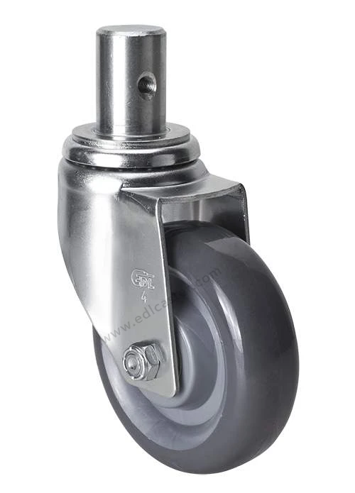 1PC EDL Medium 4 Inch Casters Wheels 150Kg Grey Polyurethane PU Wheels ...