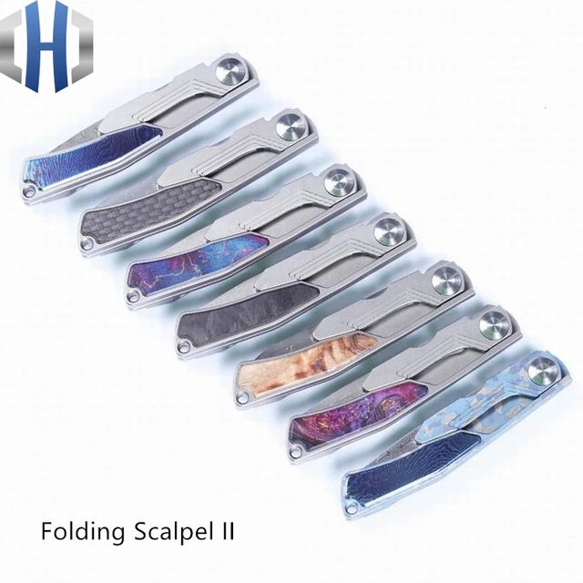 Folding Scalpel Knife - Titanium Body in Various Colors with ...