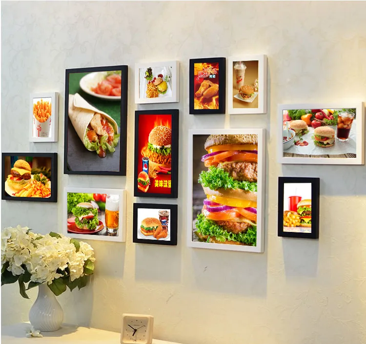 Hot dog restaurant burger chicken hamburger fast food restaurant murals ...