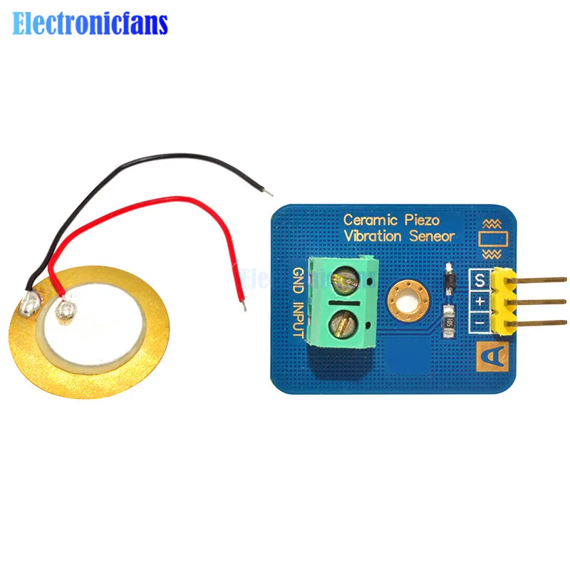 Ceramic Piezo Vibration Sensor Module Analog Output Electronic Components Supplies Sensors 33v