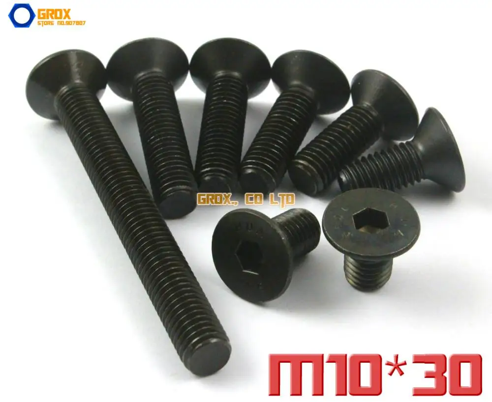 M10 Countersunk Socket Allen Bolt Screw 10.9 Grade Alloy Steel - Screws ...