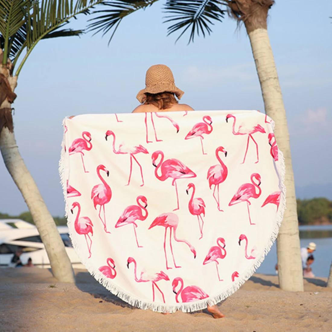 Пляжные полотенца с принтом фламинго, 150 см, пляжные полотенца из ...