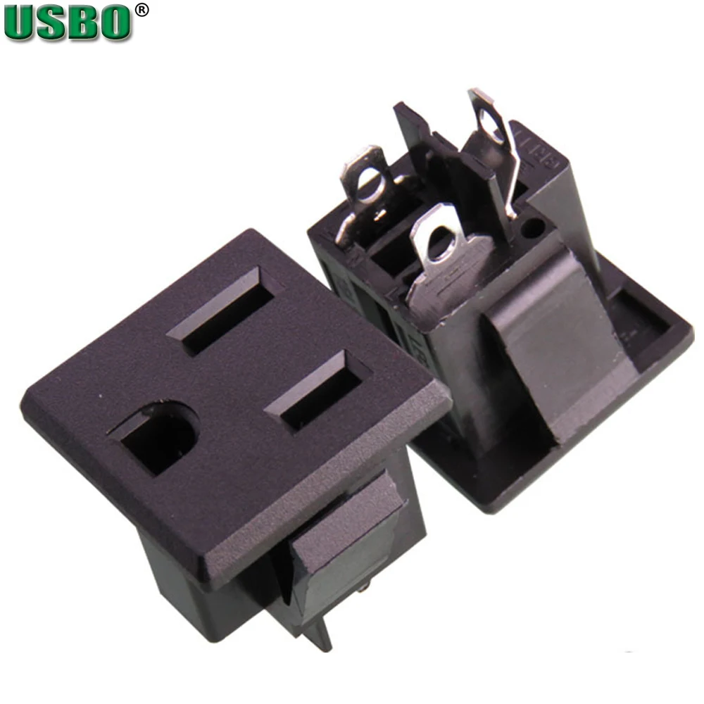 White Black 125V 15A US NEMA L5-15R PDU UPS AC Power Outlet 3 Pin ...