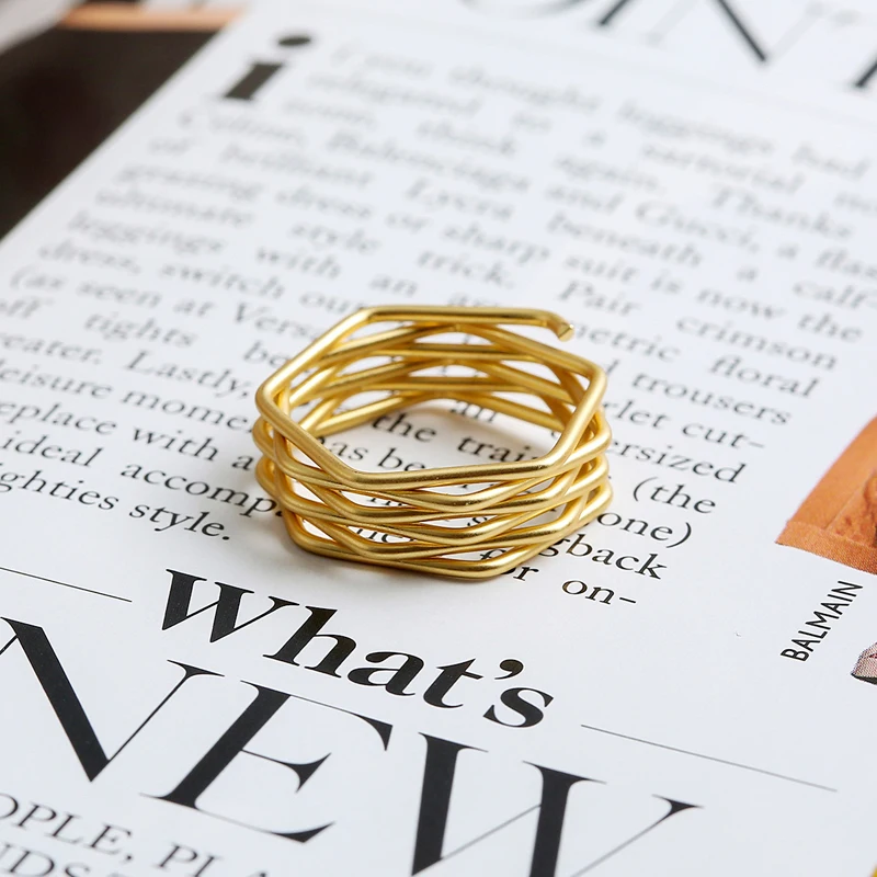 Wholesale Gold Ring Geometry Geometric Ring Casual Gift Women Dress ...