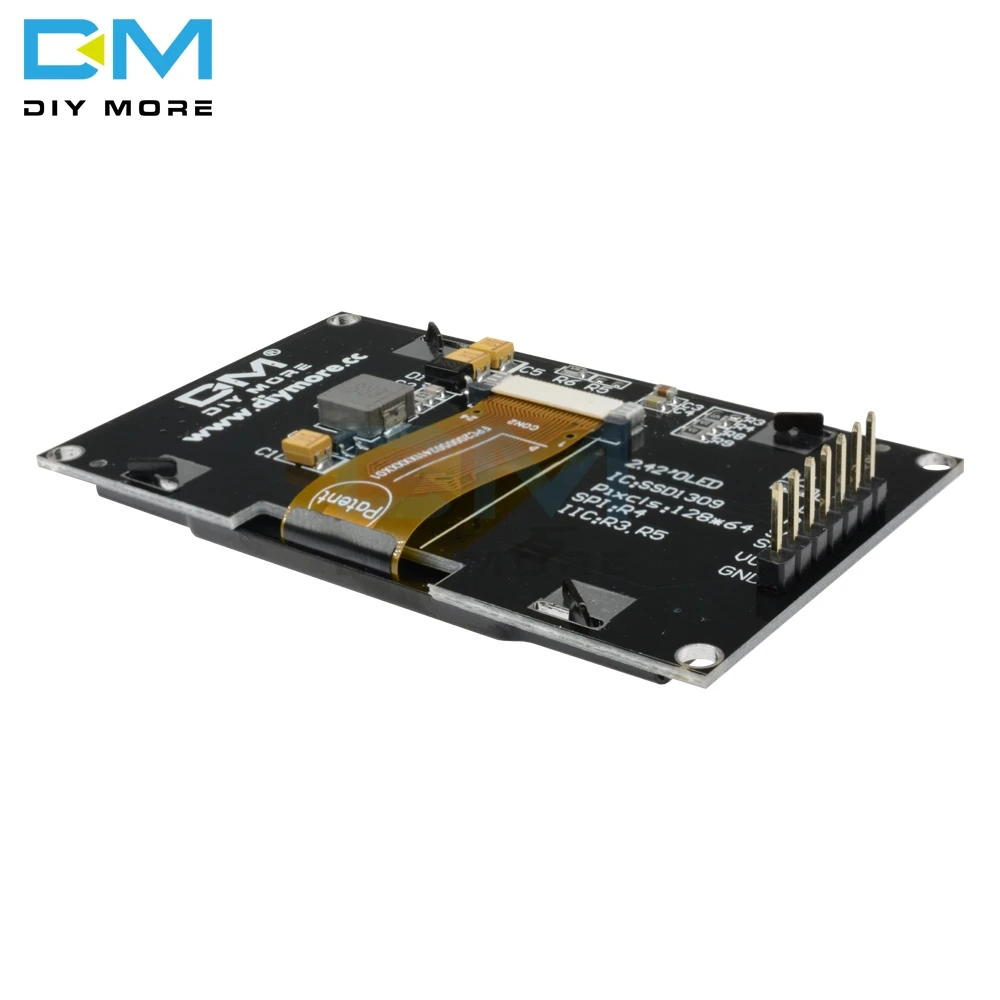 2,4" 2,42 дюймовый ЖК-экран 12864 128X64 OLED дисплей модуль C51 STM32 SSD1309 для Arduino белый ...