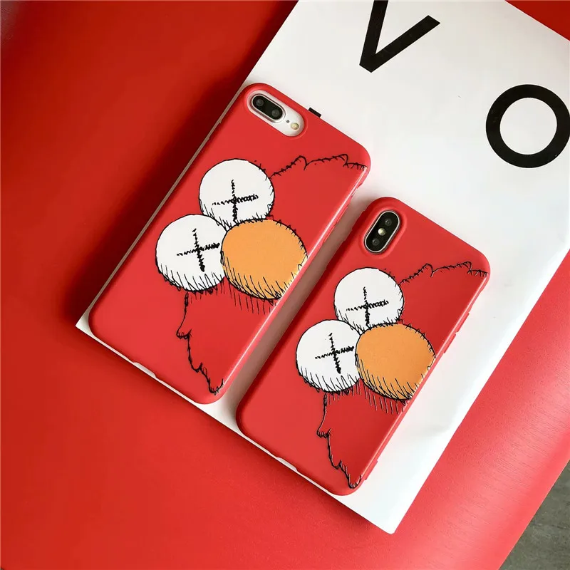 Meachy Cute Cartoon KAWS Phone Case For iPhone X 7 6 6s 8 Plus Case ...