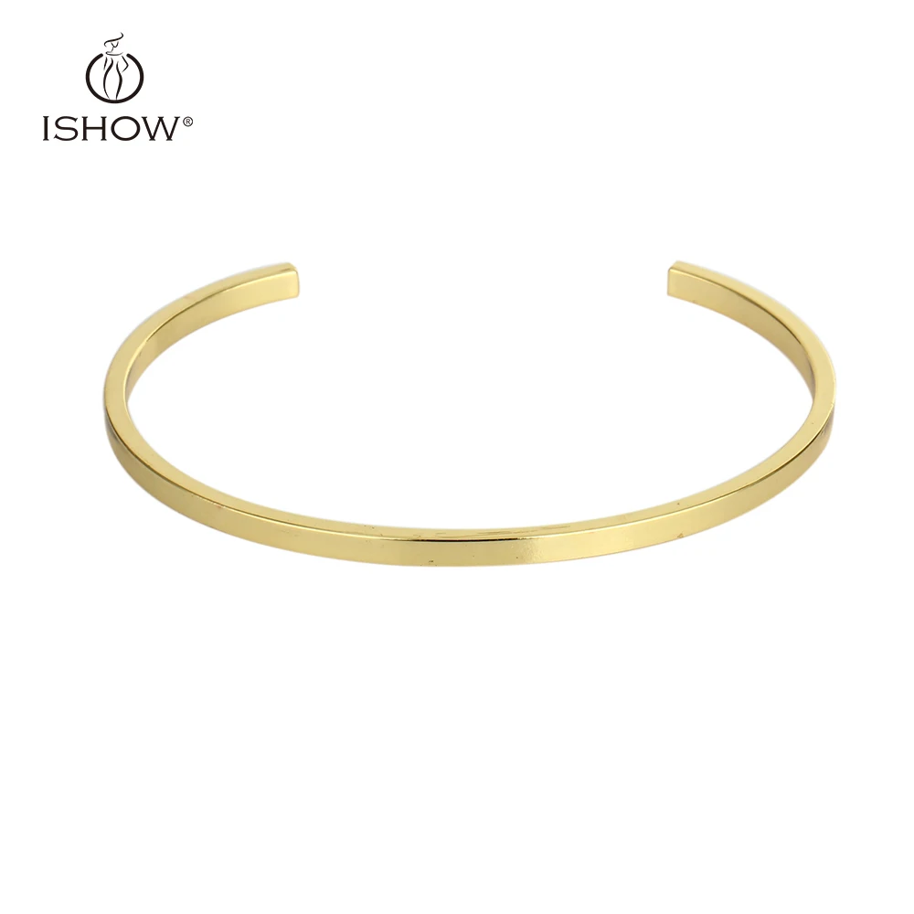 2017 Simple Cuff Bangle Gold color Open Bracelets & Bangles New Woman ...