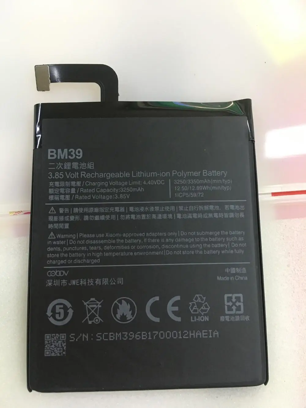 Wearson batería BM39 para Xiaomi MIUI M6, 3250mAh, con número de ...