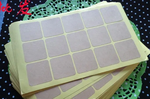 Square-blank-stickers-Kraft-paper-packing-sealing-paste-square-stickers ...