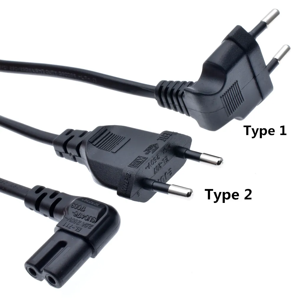 EU Schuko CEE7/16 Right Angled to IEC320 C7 Power Lead Adapter Cable ...