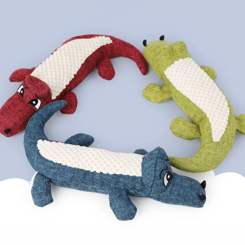 Crocodile Shape Pet Dog Squeak Toys for Dogs Interactive and Chewing ...