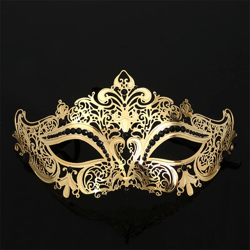 5 Styles Luxury Gold Crown Venetian Metal Laser Cut Wedding Masquerade ...