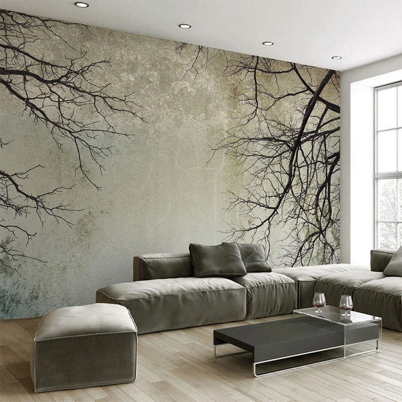Custom Any Size Mural Wallpaper Modern Simple Branch Sky Photo Wall ...