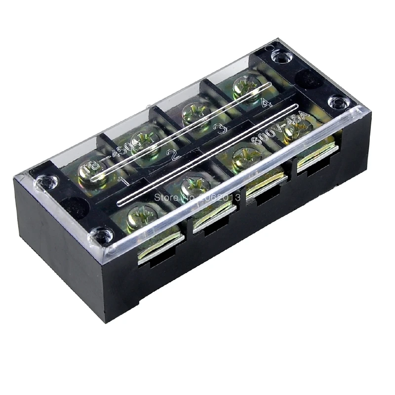 High Quality 2PCS TB 4504 Fixed Terminal Block 600V 45A Dual Row 4P Screw Connector|terminal ...