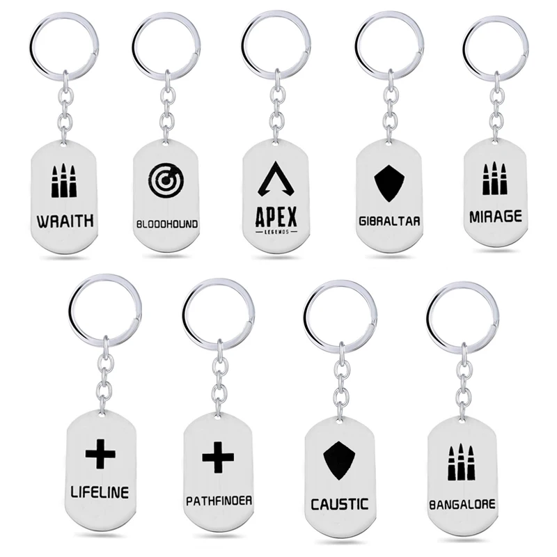 2019 New Game Apex Legends Key Chain 8 Styles Stainless Steel Keyrings ...