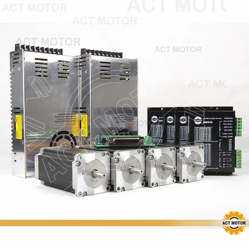 ACT 4Axis Nema23 Stepper Motor 23HS2442 Single Shaft 4 Lead 425oz in ...