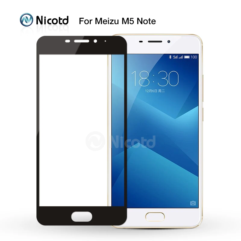 Никотд полное покрытие закаленное стекло для meizu M6 Note M5 M5S M5C Защита экрана для meizu M3 ...