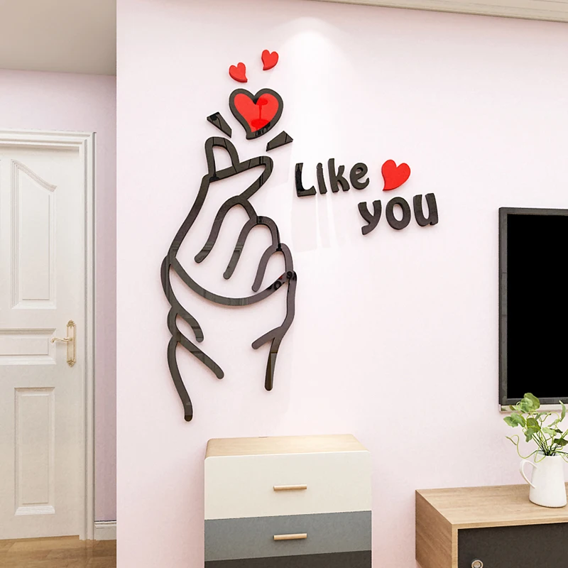 Like-your-gesture-Acrylic-DIY-3D-Wall-Sticker-Living-room-dining-room ...