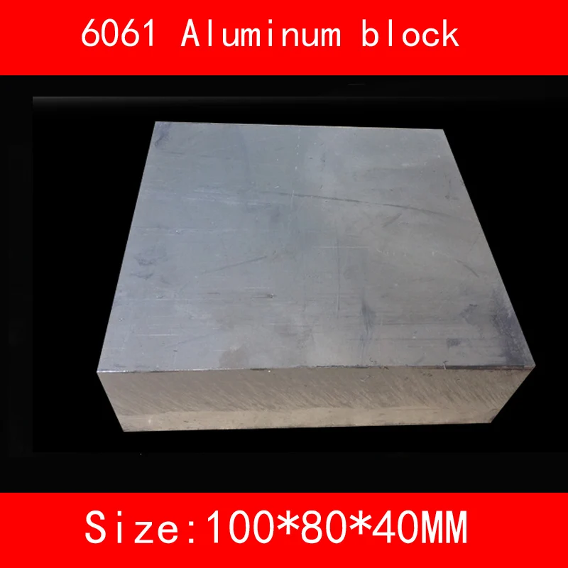 6061 aluminum block size 100*80*40mm AL Metal silver color use ...