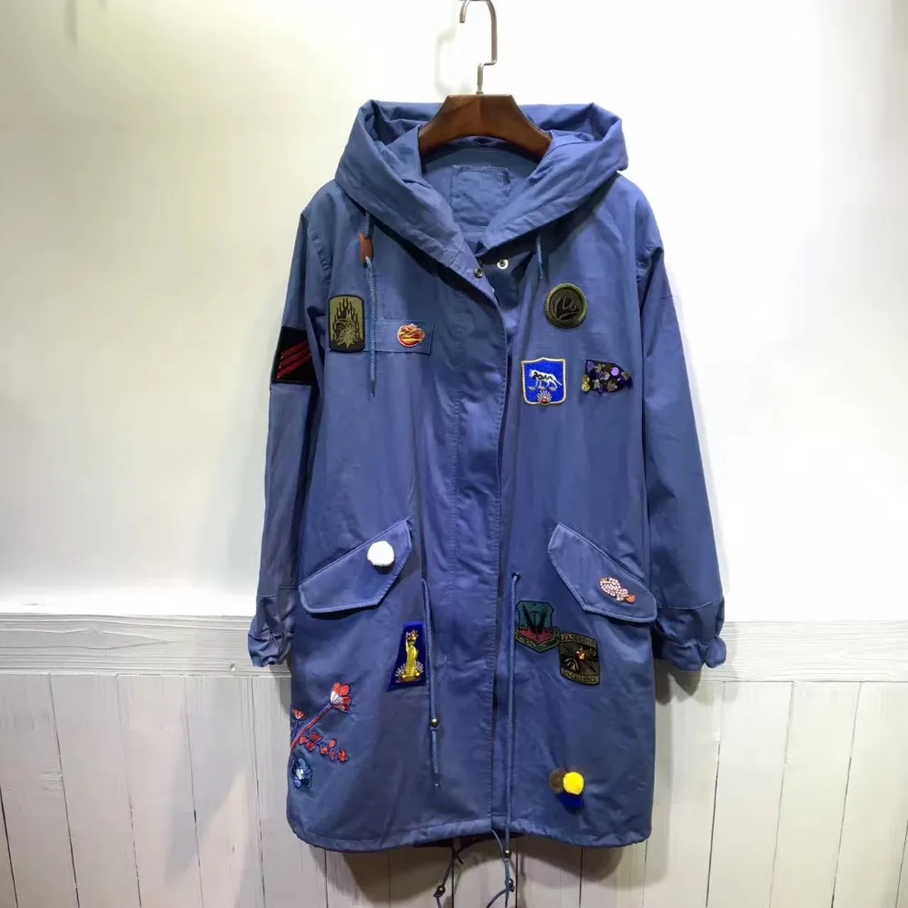 Blue Fashion Simple Long Pattern Long Jacket For MR MRS Spring Wear In ...